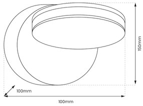 Nástěnné LED svítidlo 360°, 1x LED 6w, 4000k, w