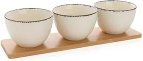 Ukiyo Sada servírovacích misek 3ks bílá-černá / 13 x 8 cm / keramika /