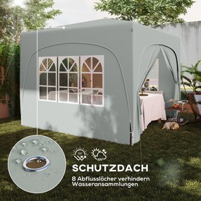 Outsunny Pavilon 3x3m, Voděodolný Stabilní Zimní Skládací Pavilon s UV Ochrannou 50+, Skládací Party Stan s 4 Bočními Panely a Taškou pro Přenášení, …