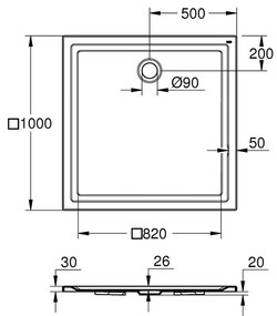 Grohe - Akrylová sprchová vanička 100x100cm, alpská bílá 39300000