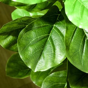 HOMCOM Sada 2 Umělých Rostlin Ficus Lyrata 180cm Vysoké s Květináčem, Velký Umělý Strom pro Dekoraci