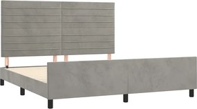 Rám postele bez matrace světle šedý 160 x 200 cm samet 3125824