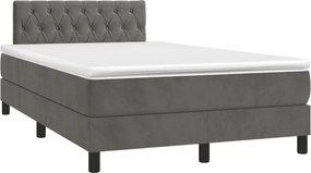Box spring postel s matrací tmavě šedá 120 x 200 cm samet 3141474