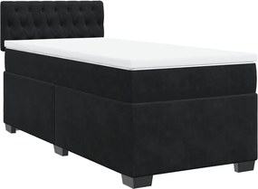 Box spring postel s matrací černá 80 x 200 cm samet 3288470