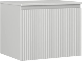 Mexen Rivel, koupelnová skříňka 60 cm s pracovní deskou, 1 zásuvka, drážkovaná, matná šedá, 91A20-06047-1-BFC62