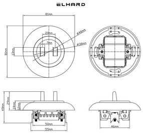 Elhard Vypínač Retro Klasik střídavý č.5b (6+6), bílý KL1255W