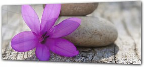 Skleněný obraz do obývacího pokoje 137x55 s potiskem květin