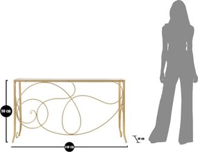 Designová konzole Jeaselle 140 cm zlatá