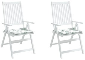 Podušky na židli 2 ks vzor listů 50 x 50 x 3 cm textil - Default Title