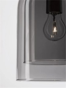 Nova Luce Závěsné svítidlo VELOR dvouvrstvé kouřové sklo E27 1x12W