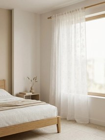 Sinsay - Záclona na řasící pásce s gumovým květinovým potiskem - bílá