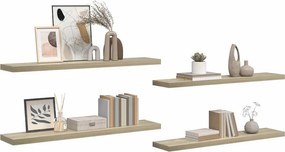 Plovoucí nástěnné police 4 ks dub 120 x 23,5 x 3,8 cm MDF 323885