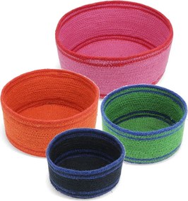 Košíky v sadě 4 ks z juty ø 23x11 cm – Rex London