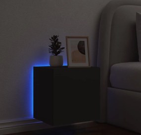 vidaXL Nástěnná TV skříňka s LED osvětlením 40,5x35x40 cm [837248] Barva: Černá