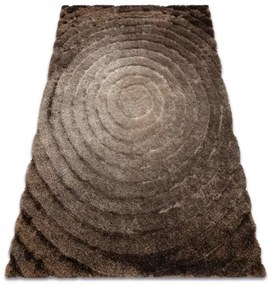 Moderní koberec FLIM 008 B7 shaggy, kruhovýy Strukturální hnědý velikost 120x160 cm | krásné koberce cz
