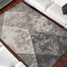Moderní koberec s motivem kosočtverců šedé barvy Šířka: 160 cm | Délka: 220 cm