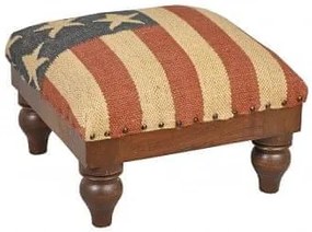 Clayre & eef  Čalouněná rustikální stolička U.S.A. flag