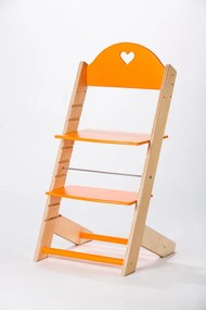 Lucas Wood Style rostoucí židle MIXLE -  přírodní/oranžová rostoucí židle MIXLE: Srdíčko