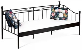 Kovová postel 90x200, černá matná, BED-1905 BK