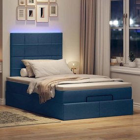 Osmanský rám postele s matrací modrá 120x190cm textil 3313995