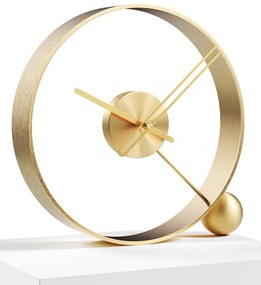 Designové stolní hodiny Endless brushed gold/gold 32cm