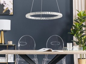Křišťálová závěsná LED lampa stříbrná MAGAT Beliani