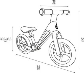 MoMi NORU šedé / Odrážedlo skládací / do 25 kg /  2 let