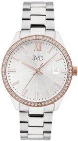 Dámské náramkové designové hodinky JVD JVD JG1011.2 se zirkony na okolo číselníku