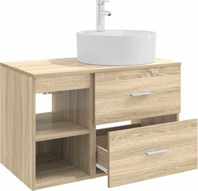 Sada koupelnového nábytku 2 ks Dub sonoma Kompozitní dřevo 3403906
