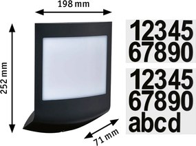 P 94509 LED venkovní nástěnné svítidlo Smart Home Zigbee Padea soumrakový senzor neláká hmyz IP44 198x71mm CCT 8,2W 230V antracit umělá hmota - PAULMANN