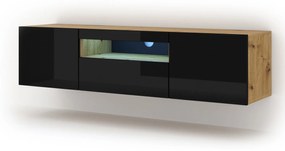 TV stolek/skříňka Aurora (dub artisan + černá). 1057685