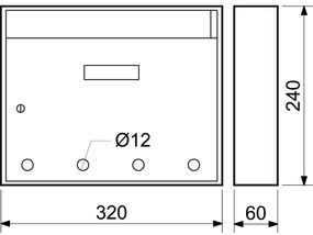 Poštovní schránka BK 24, s otvory, hnědá