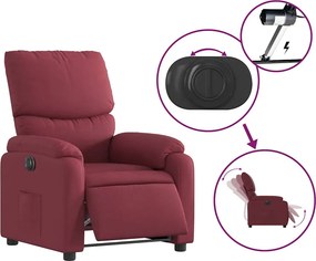Elektrické polohovací křeslo vínové textil 3204803