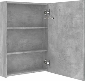 LED koupelnová skříňka se zrcadlem betonově šedá 50x13x70 cm 326488