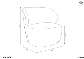 Krémové křeslo Kama – Makamii