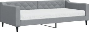 Válenda s matrací světle šedá 90 x 200 cm textil 3197408