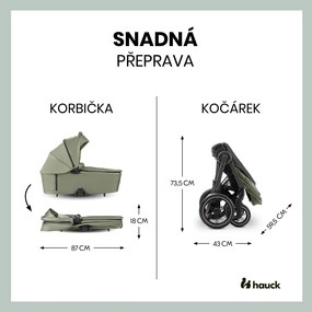 Hauck Kombinovaný kočárek Comfort N Care 2v1 olive