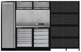 Sestava dílenského nábytku Procarosa PROFI TGC-13085-1200 Pracovní deska:: nerezová