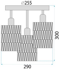Toolight Toolight, stropní svítidlo 3xE27, APP1624-3C, hnědá-černá, OSW-04127