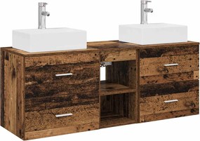 Sada koupelnových skříněk 3 ks Staré dřevo 49,5 x 41 x 62,5 cm 3405841