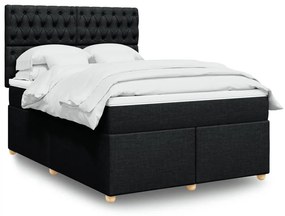 Box spring postel s matrací černá 160x200 cm textil 3293640