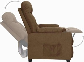 Polohovací křeslo hnědé textil 339086