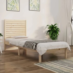Rám postele bílý masivní dřevo 75 x 190 cm malé jednolůžko