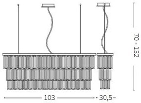 Ideal Lux Závěsné svítidlo MARTINEZ SP8, d. 103 cm Barva: Mosaz