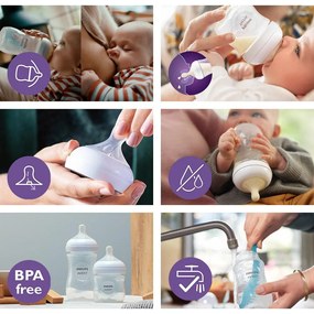 PHILIPS AVENT Láhev Natural Response 260 ml Philips AVENT 1 m+, Růžová