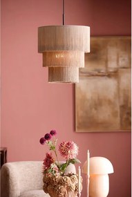 Taupe závěsné svítidlo s textilním stínidlem ø 10 cm Malaika – Light &amp; Living