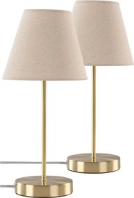 Béžová/v mosazné barvě látková stolní lampa (výška 39 cm) Lasse – Jotex
