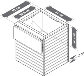 Tchibo - Truhlík se skládacím stolkem »Tinus« - barva: hnědá