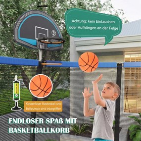 Costway Φ366 cm trampolína se žebříkem a basketbalovou a skákací podložkou