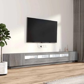 3dílný set TV skříněk s LED světly šedý sonoma kompozitní dřevo 3120177
